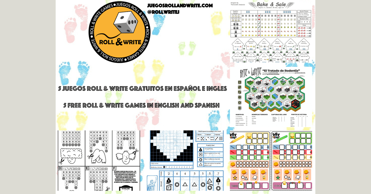 5 Free Roll & Write Games to print in English and Spanish Part 7 ...