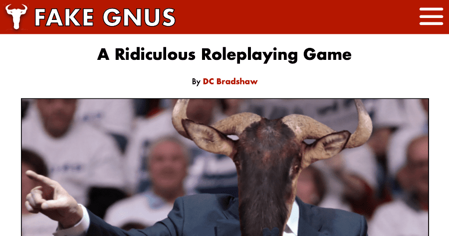 Fake Gnus: A Ridiculous Roleplaying Game | RPG Item | RPGGeek
