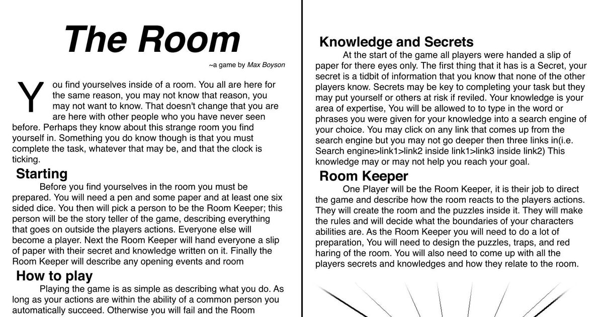 The Room | RPG Item | BoardGameGeek