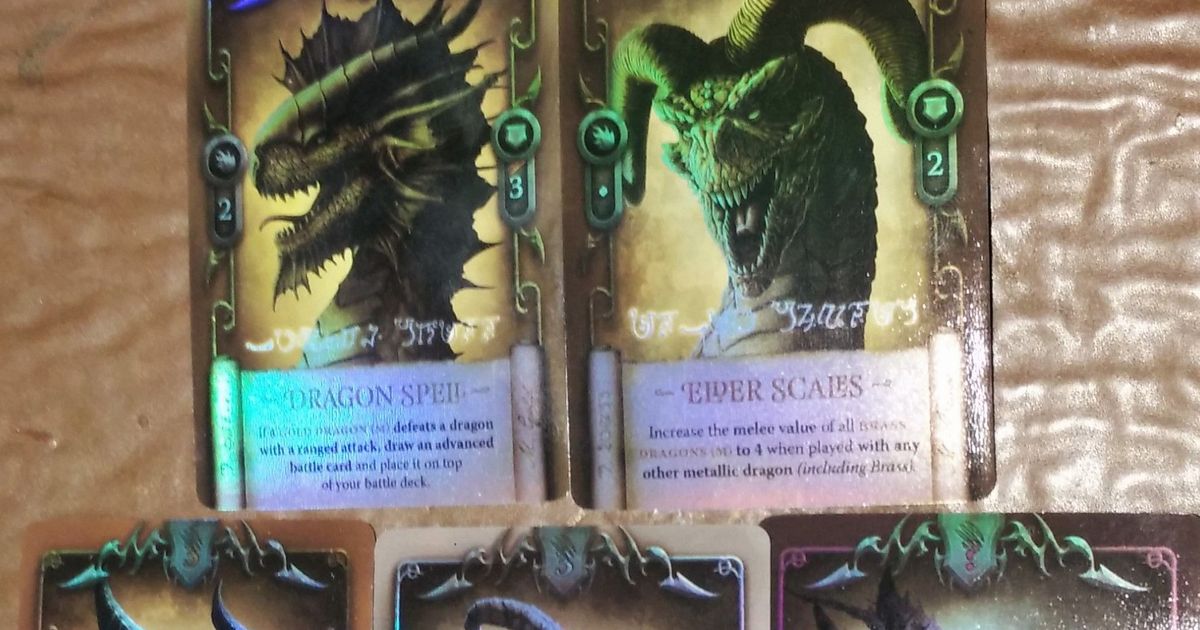 Draco Magi: Foil Dragon Cards | Board Game Accessory | BoardGameGeek