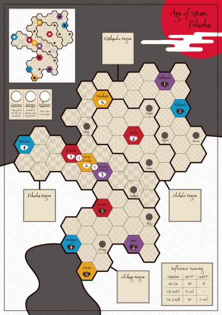 Fukuoka (fan expansion for Age of Steam) | Board Game | BoardGameGeek