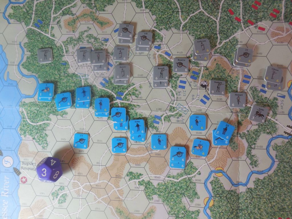 Shiloh - DG map and counters using original rules - replay with photos ...