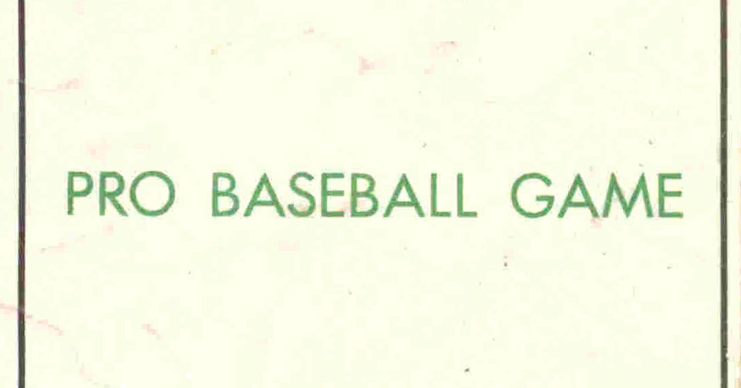 Program IV Baseball | Board Game | BoardGameGeek