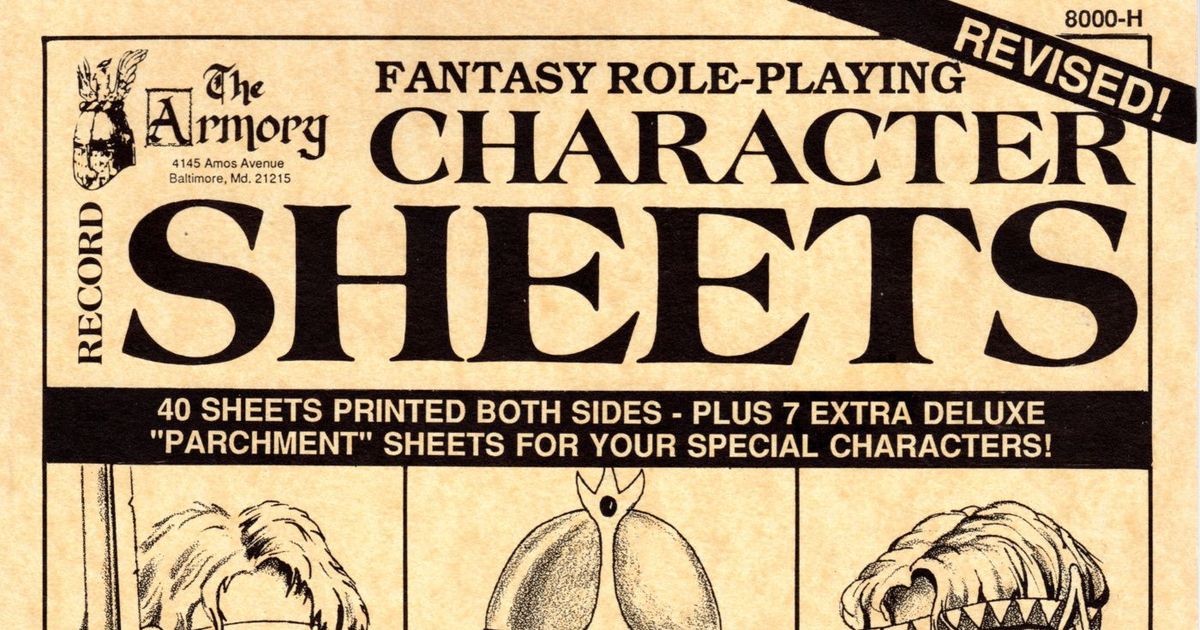 The Armory Fantasy Role Playing Character Sheets | RPG Item | RPGGeek