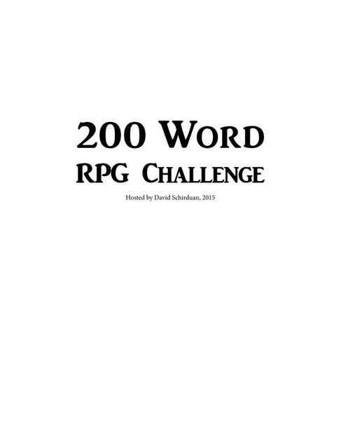 200 Word RPG Challenge 2015 Collection | RPG Item | RPGGeek