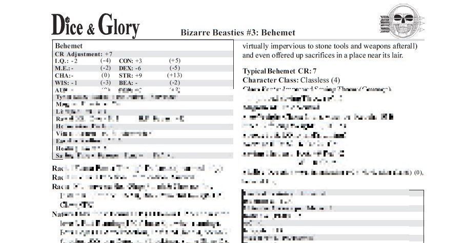 Bizarre Beasties #3: Behemet | RPG Item | RPGGeek