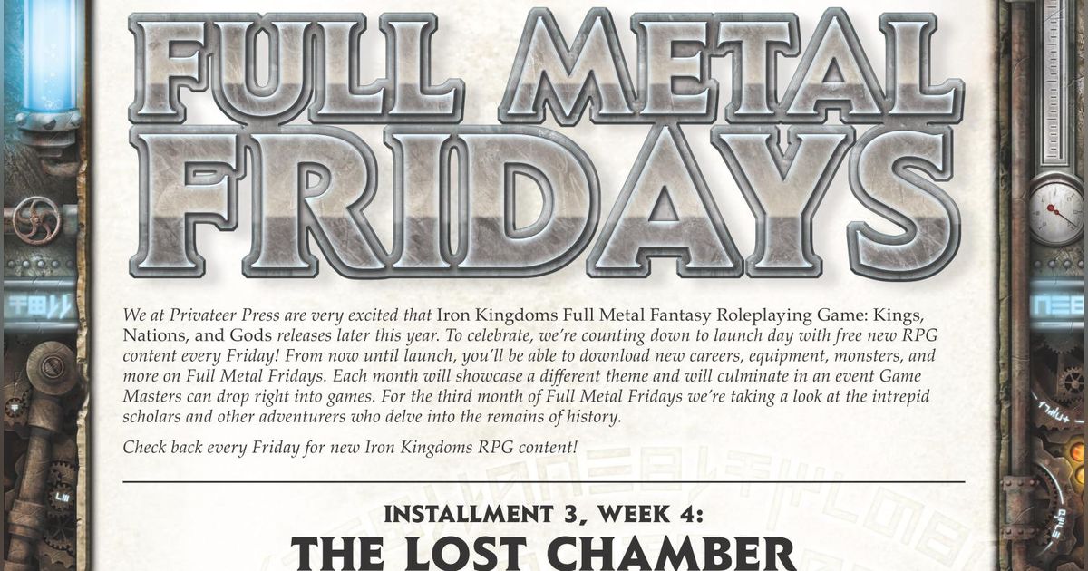 Full Metal Fridays Installment 3, Week 4: The Lost Chamber | RPG Item ...