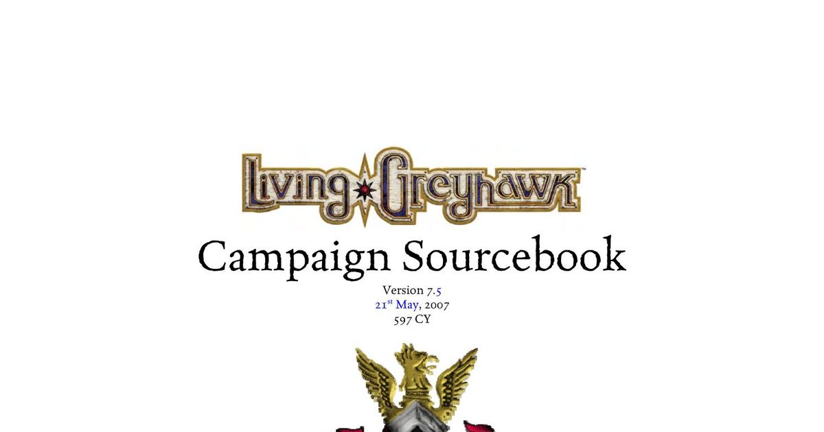 Living Greyhawk Campaign Sourcebook | RPG Item | RPGGeek