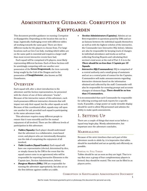 DDEP1-1A: Corruption in Kryptgarden: Administrative Guidance | RPG Item ...