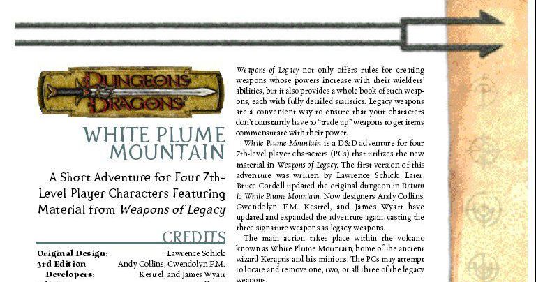 White Plume Mountain (Revised) | RPG Item | BoardGameGeek