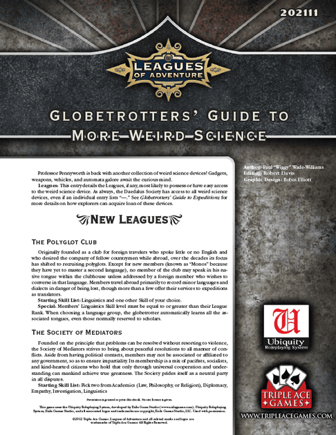 Globetrotters' Guide to More Weird Science | RPG Item | RPGGeek
