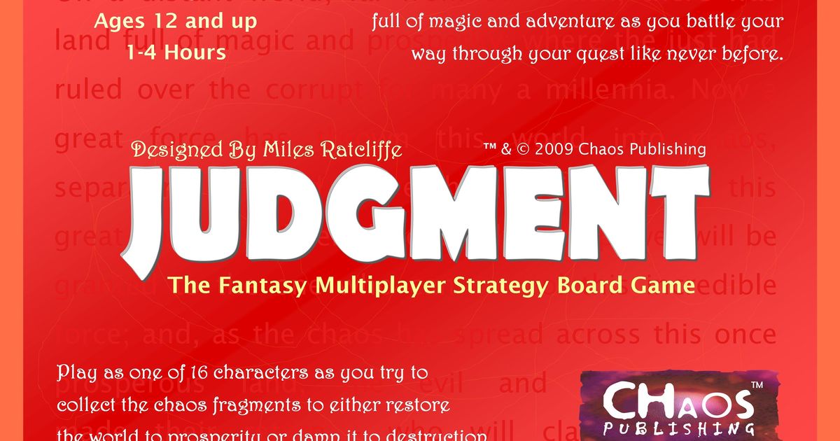 Judgment | Board Game | BoardGameGeek