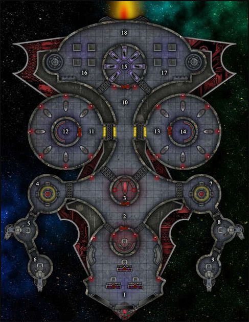 VTT Map Set 274: Starship Deckplan: Prison Transport Ship | RPG Item ...