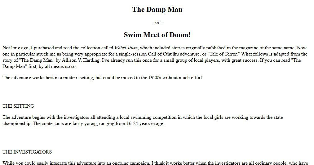 The Damp Man | RPG Item | RPGGeek
