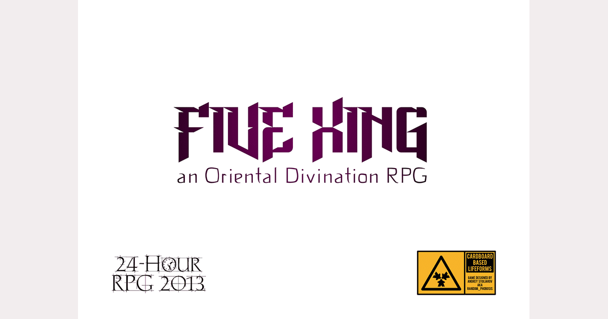 Five Xing Character Sheet | Five Xing