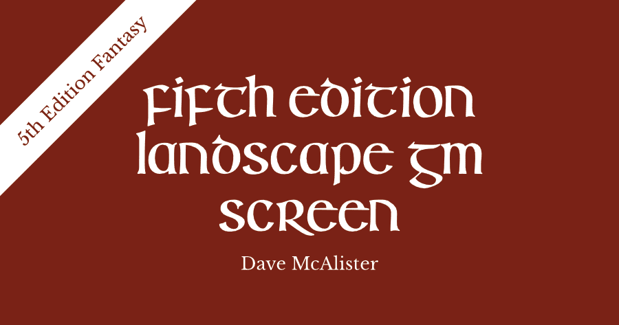 Fifth Edition Landscape GM Screen | RPG Item | RPGGeek