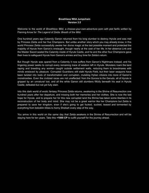 Breathless Wild Jumpchain | RPG Item | RPGGeek