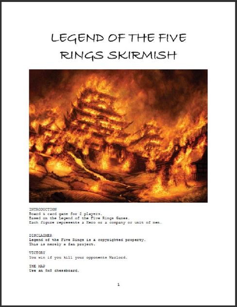 Rules Summary | Legend of the Five Rings Skirmish