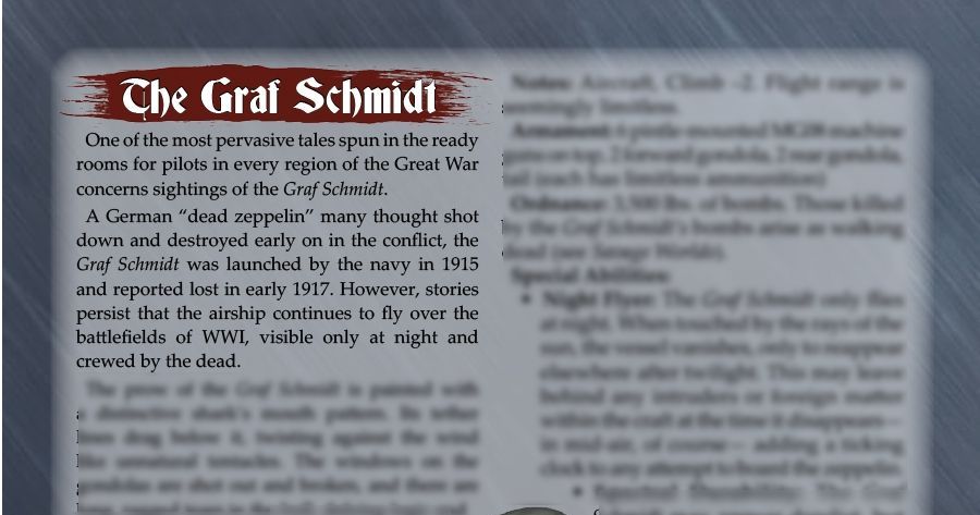 Weird War One Creature Feature: The Graf Schmidt | RPG Item | RPGGeek