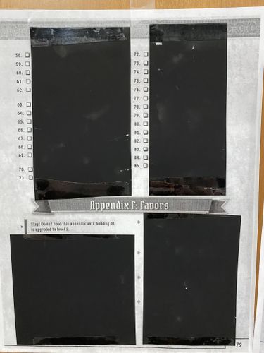 Scratch & reveal treasure chest index. | Frosthaven