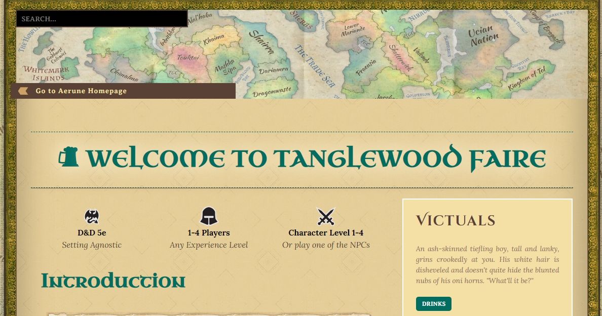 Welcome to Tanglewood Faire | RPG Item | RPGGeek