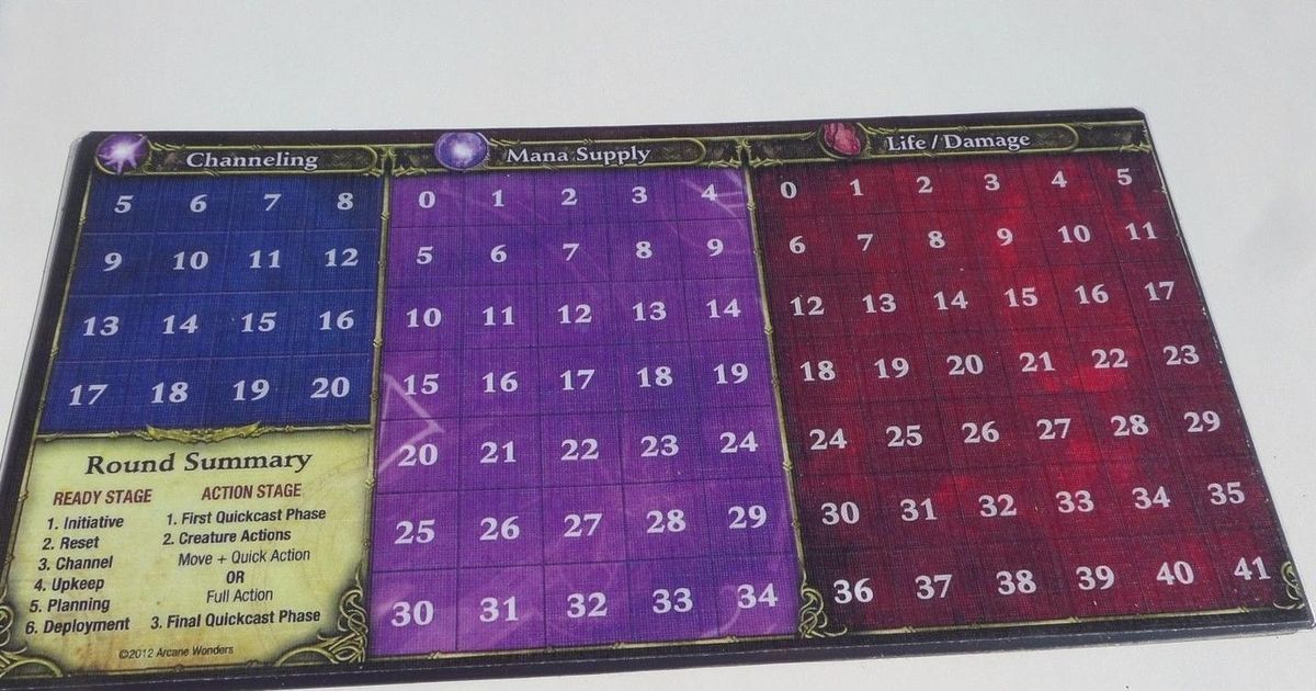 Mage Wars Arena: Premium Magnetic Status Board | Board Game Accessory ...