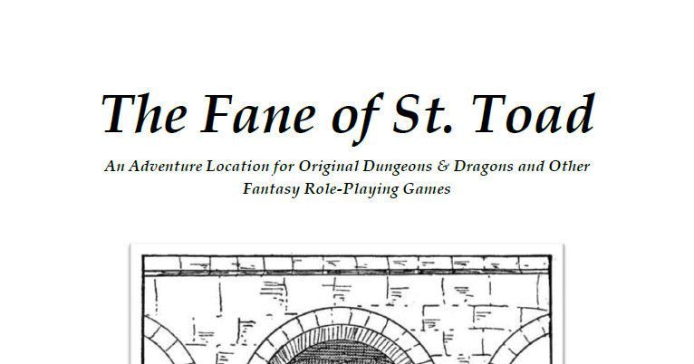 The Fane of St. Toad | RPG Item | RPGGeek