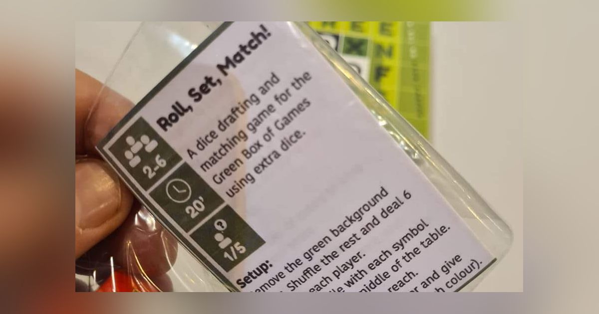 Green Box of Games: Roll, Set, Match! | Board Game | BoardGameGeek