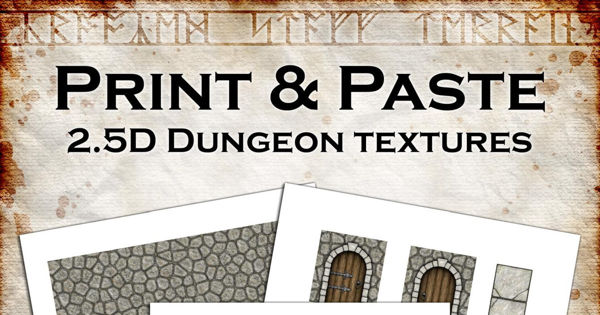 Print & Paste 2.5D Dungeon Textures: Floors & Walls | RPG Item | RPGGeek