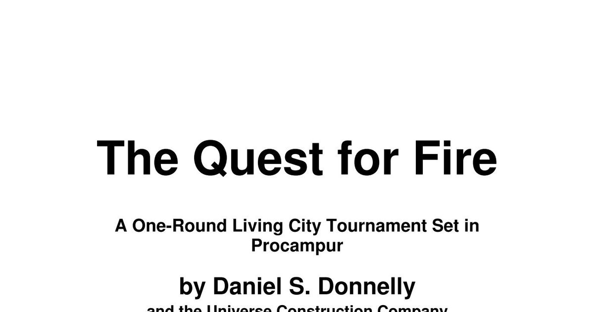 The Quest for Fire | RPG Item | RPGGeek