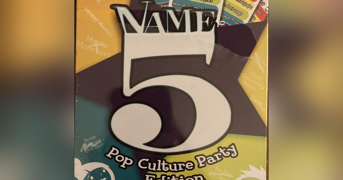 Name 5: Pop Culture Party Edition | Board Game | BoardGameGeek