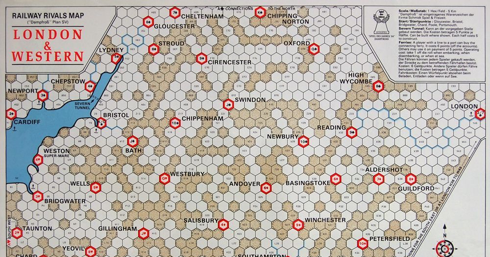 Railway Rivals Map LW: London and Western | Board Game | BoardGameGeek