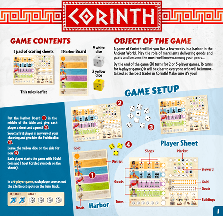 Rules: Corinth | Juegos Roll & Write | BoardGameGeek