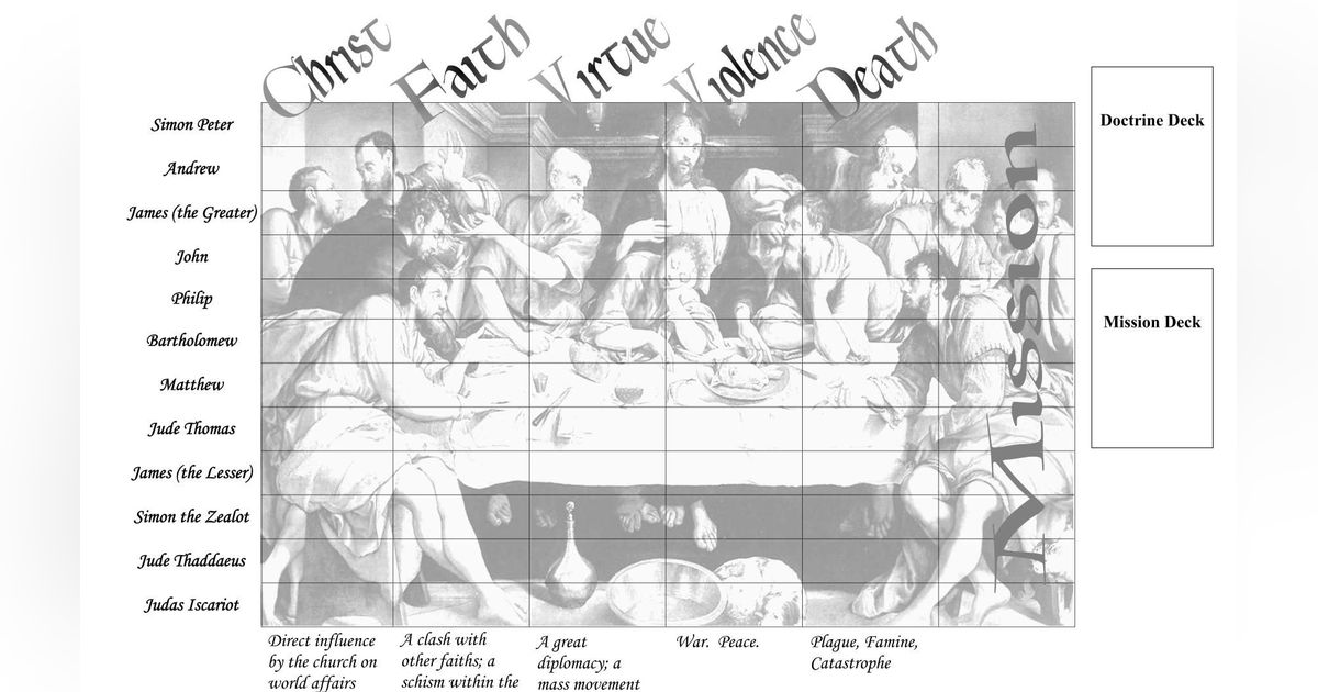 The Last Supper Cards and Board | RPG Item | RPGGeek