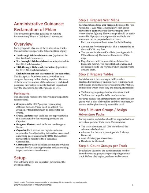DDEP4A: Reclamation of Phlan: Administrative Guidance | RPG Item | RPGGeek