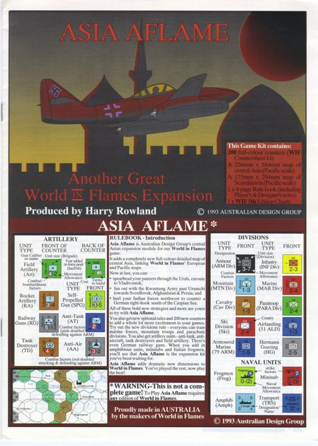 Asia Aflame Gold 1994 Rules with incorporated errata through 1995 ...