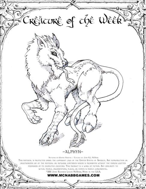 Creature of the Week: Alphyn | RPG Item | RPGGeek