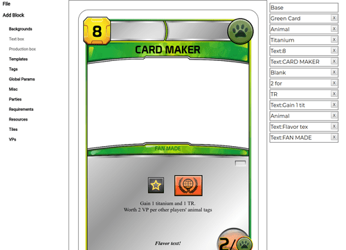 TM Card Maker (make your own project/corporate/prelude cards!) | Terraforming Mars