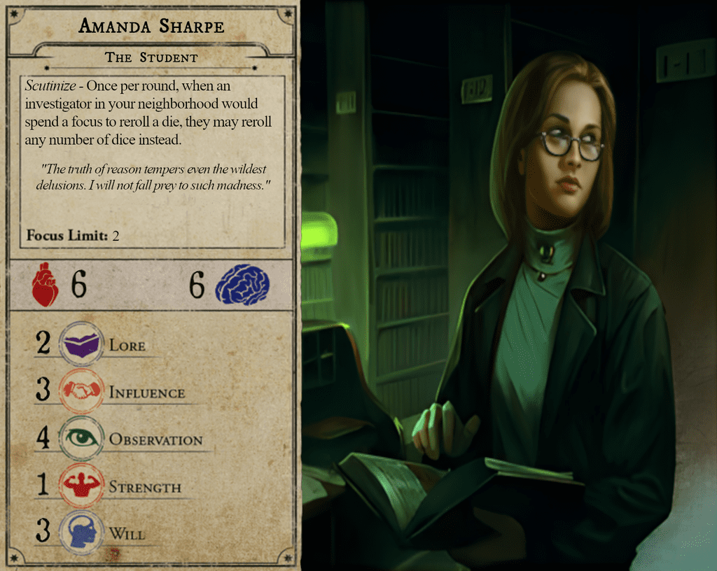 ** Investigator Pack #1 - Amanda Sharpe, the Student (1/5) ** | Arkham Horror (Third Edition)