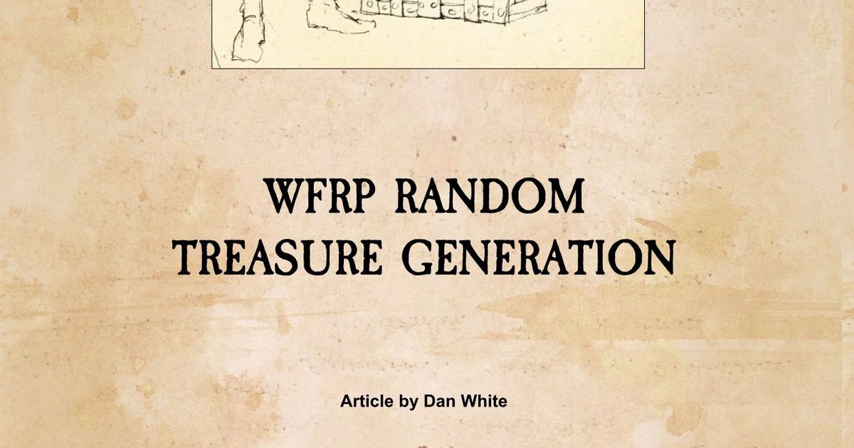 WFRP Random Treasure Generation | RPG Item | RPGGeek