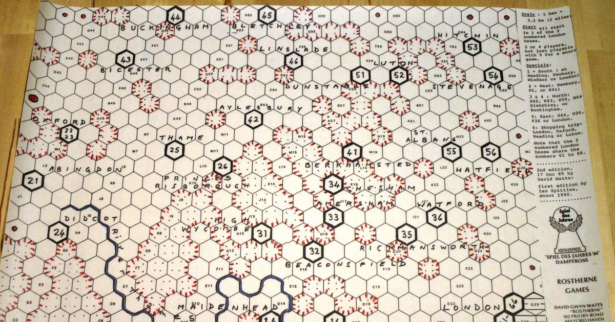 Railway Rivals Map CT: Chilterns | Board Game | BoardGameGeek