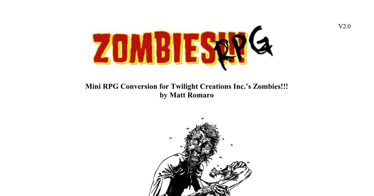 Zombies!!! RPG | RPG Item | BoardGameGeek