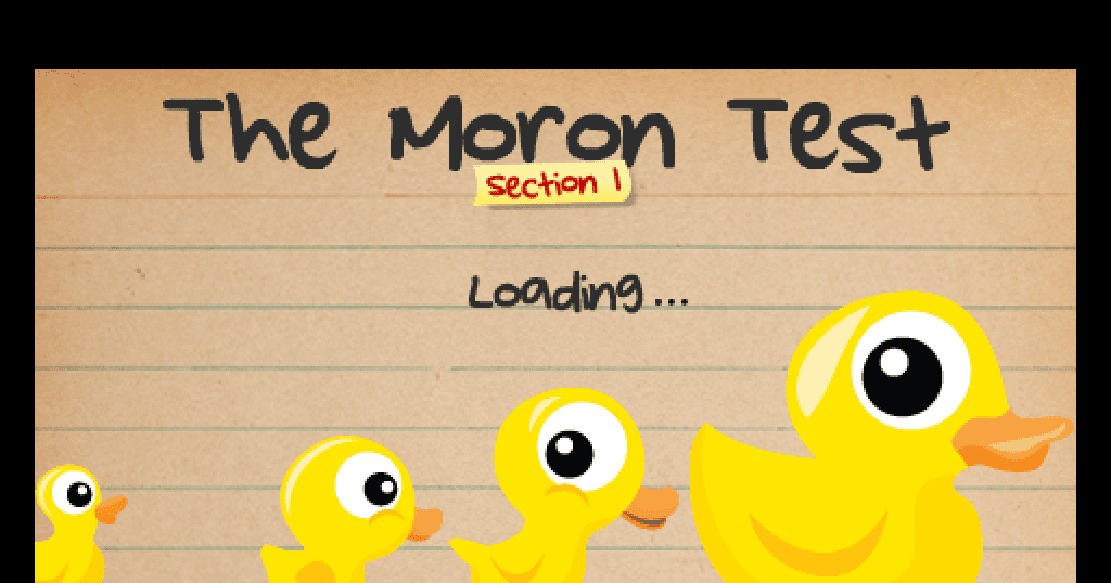 The Moron Test: Section 1 | Video Game | VideoGameGeek