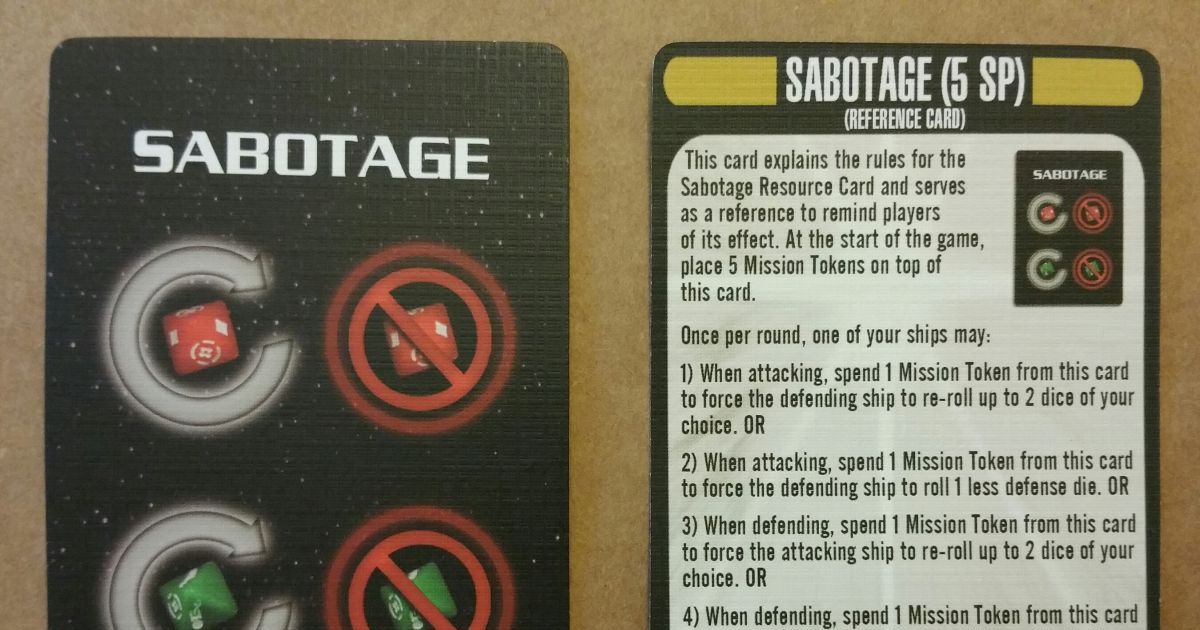Star Trek: Attack Wing – Sabotage Cards | Board Game | BoardGameGeek