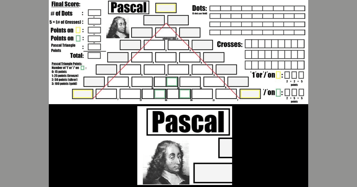 Print and Play: Pascal | Juegos Roll & Write | BoardGameGeek