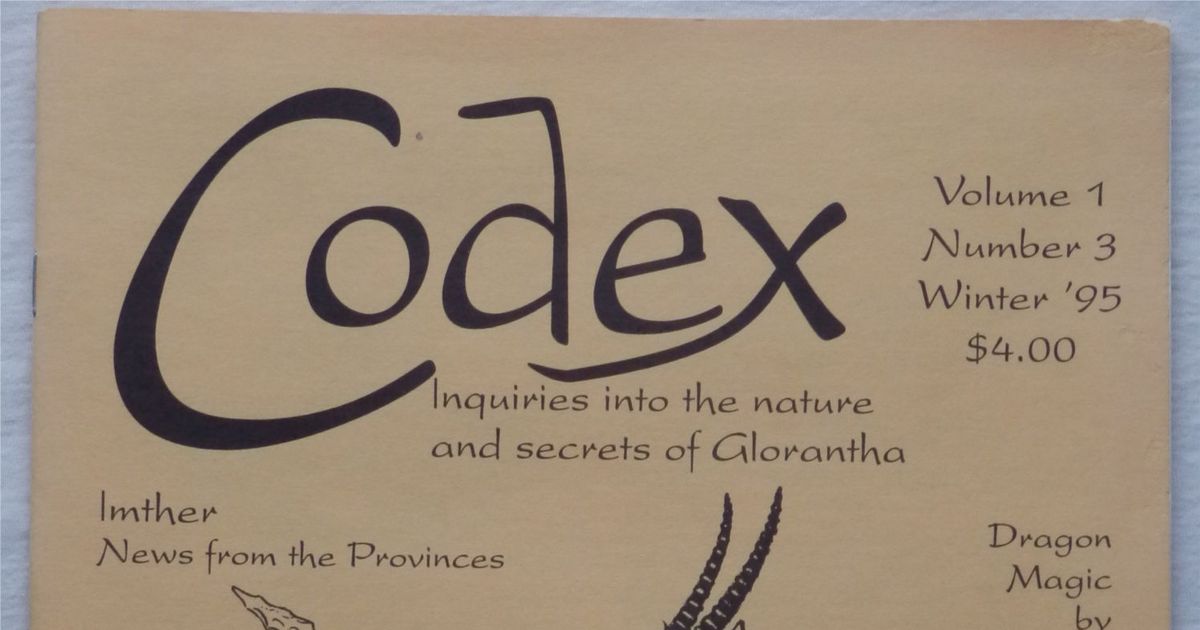 Codex (Volume 1, Number 3 - Winter 1995) | Issue | RPGGeek