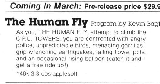 The Human Fly | Video Game | VideoGameGeek