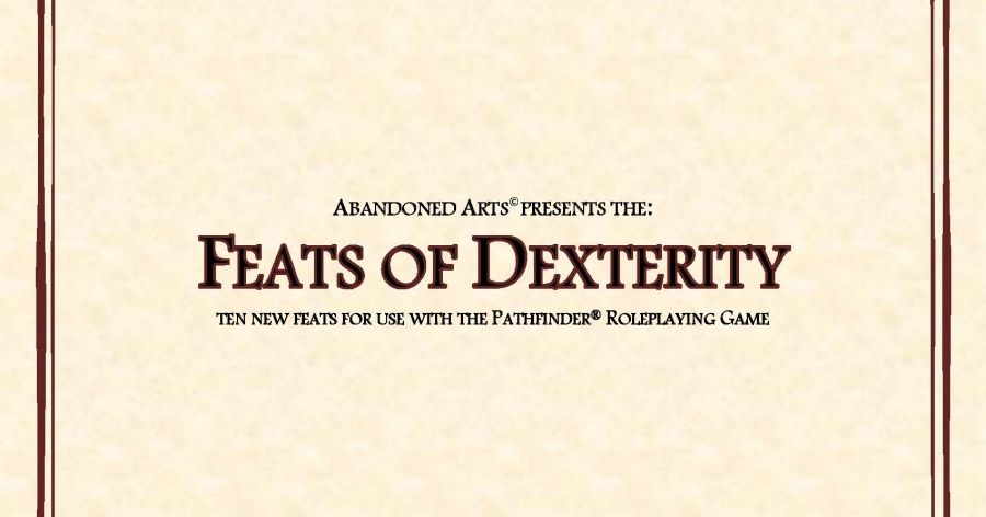 Feats of Dexterity | RPG Item | BoardGameGeek