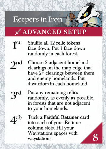 Corrected Keepers (Badgers) Advanced Setup Card (ADSET) | Root: The ...