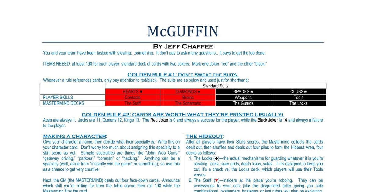 McGuffin | RPG Item | BoardGameGeek